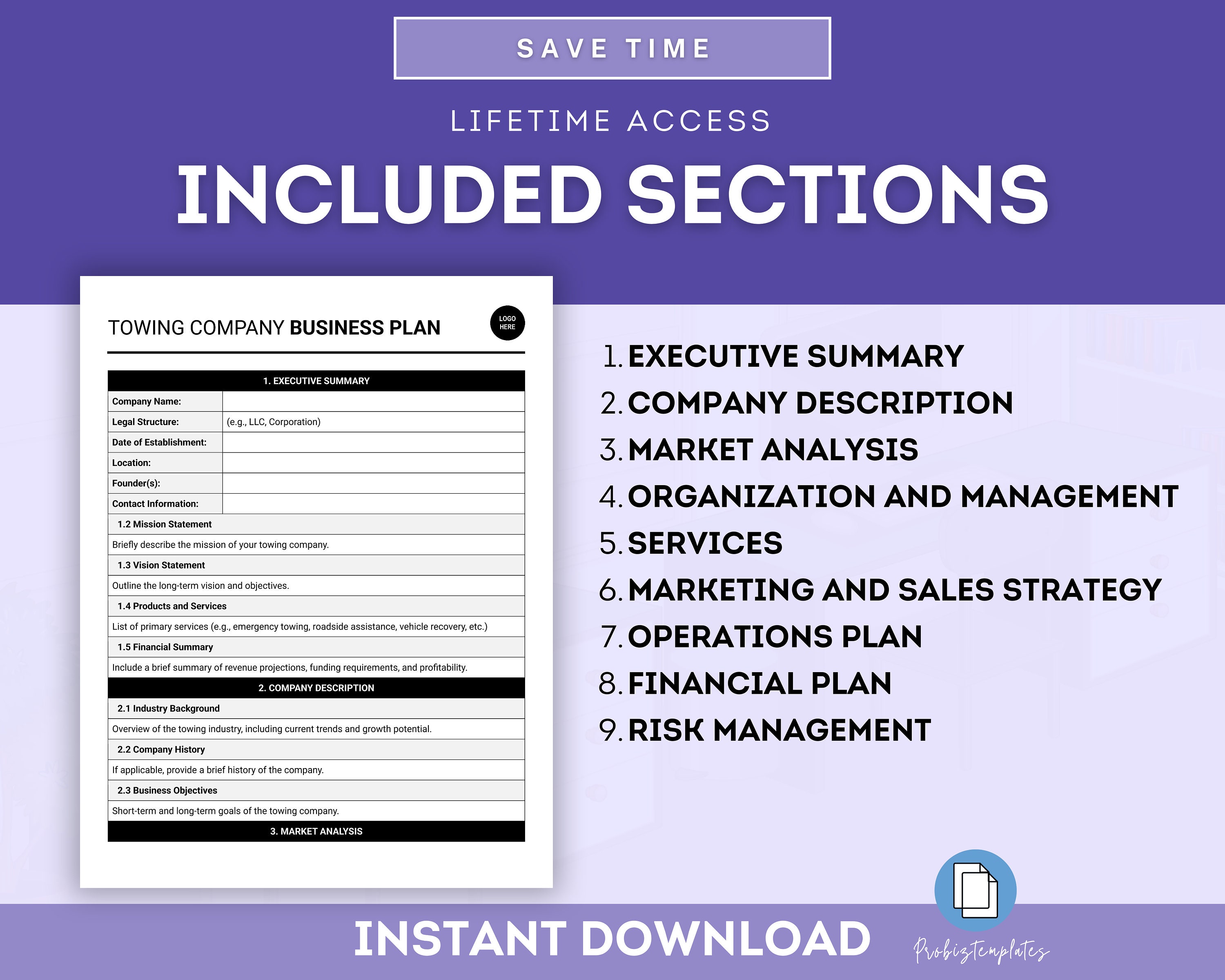 Towing Company Business Plan Template, Towing Service Strategy, Towing ...