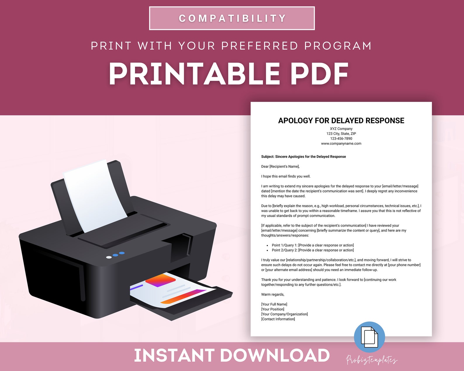 Apology Delayed Response Letter Template, Apology for Late Response ...