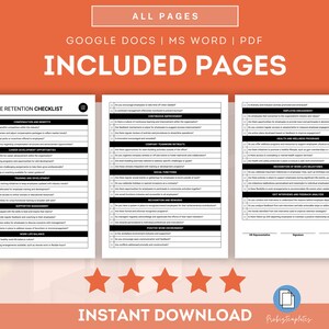 Employee Retention Checklist Template, Staff Retention Strategy ...