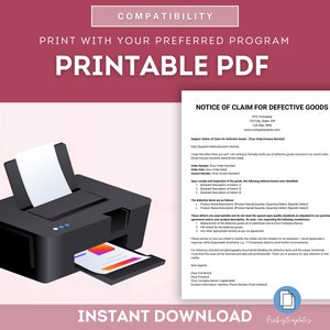 Notice of Claim of Defective Goods Letter, Defective Goods Claim ...