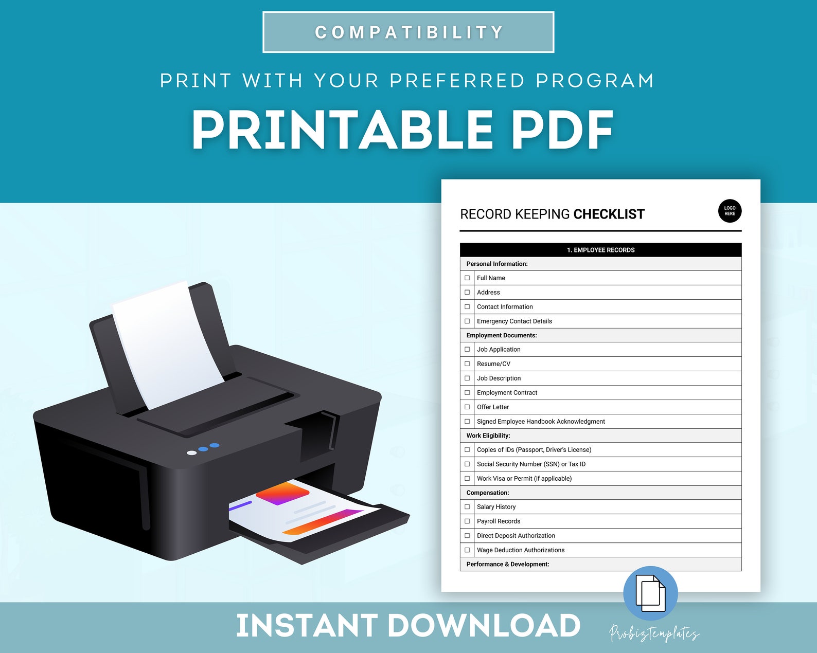 Record Keeping Checklist Template, Business Record Keeping Checklist ...