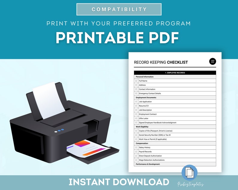 Record Keeping Checklist Template, Business Record Keeping Checklist ...