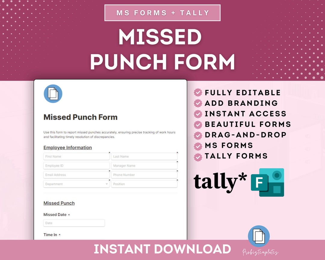 Missed Punch Online Form, Employee Time Punch Correction Form ...
