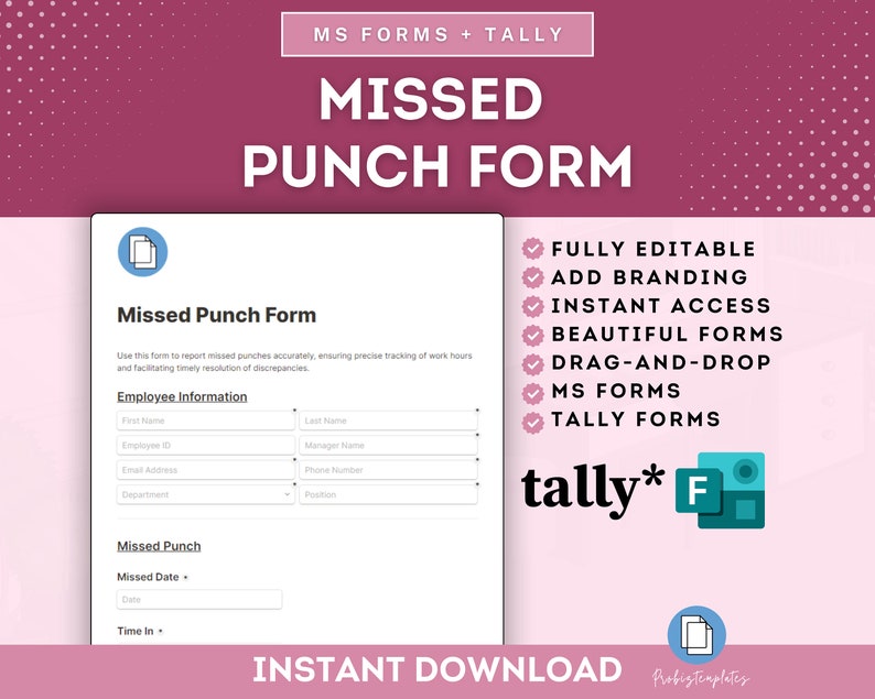 Missed Punch Online Form, Employee Time Punch Correction Form ...