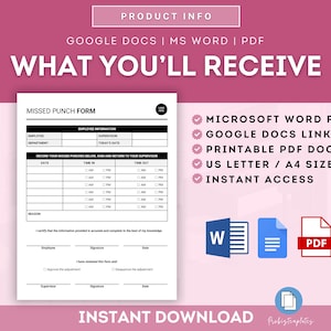 Missed Punch Form Template, Employee Time Punch Correction Form ...