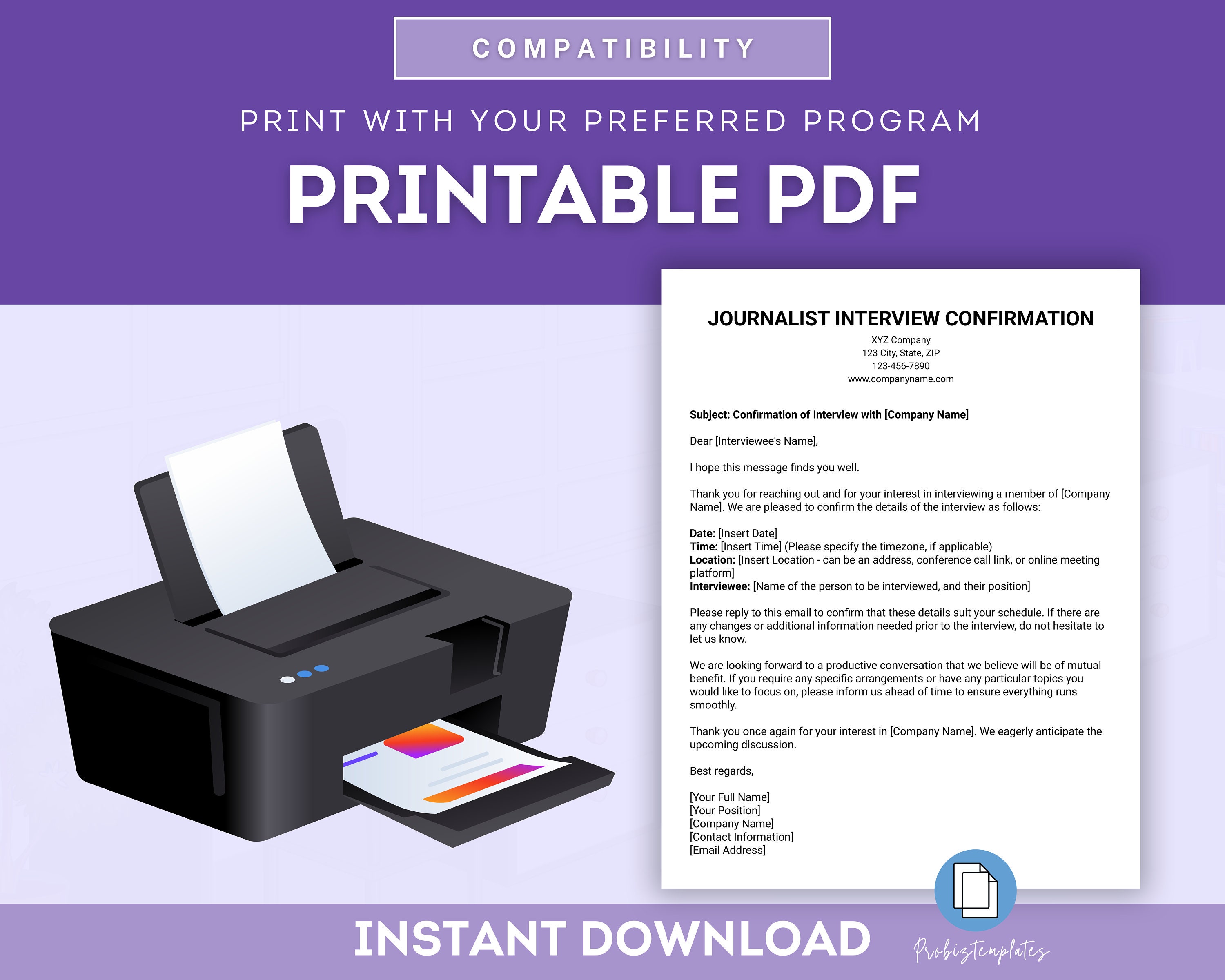 Journalist Interview Confirmation Letter Template, Media Interview ...