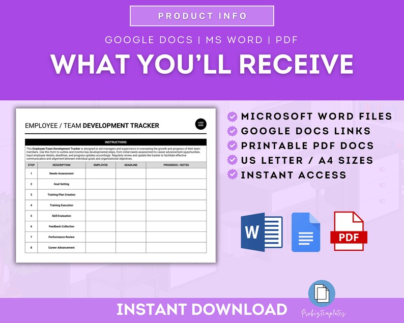 Employee & Team Development Tracker Template, Team Development ...