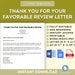Thank You for Your Favorable Review Letter, Positive Review ...