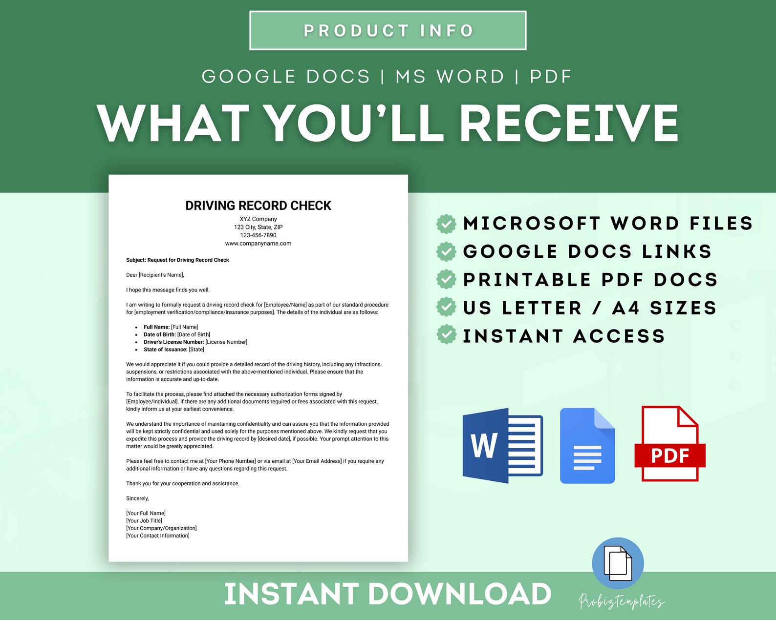 Driving Record Check Template, Employee Driving Record Verification ...