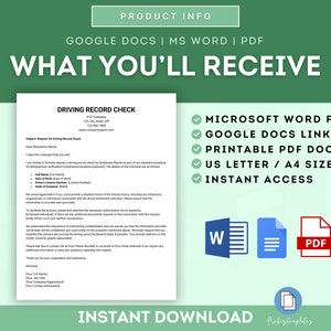 Driving Record Check Template, Employee Driving Record Verification ...