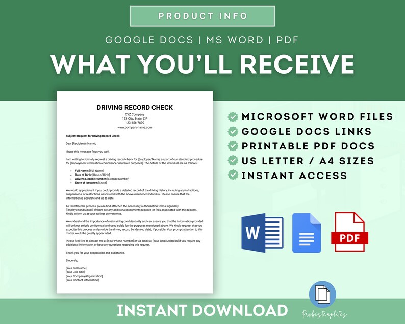 Driving Record Check Template, Employee Driving Record Verification ...