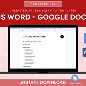 Employee Newsletter Template, Company Newsletter, Staff Bulletin, Team ...