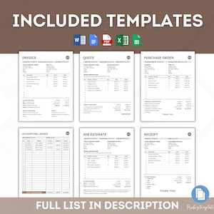 Ultimate Business Templates Bundle, 12-in-1 Business Documents, Invoice ...