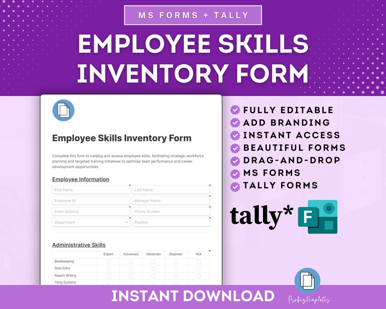 Employee Skills Inventory Online Form, Staff Competency Assessment ...