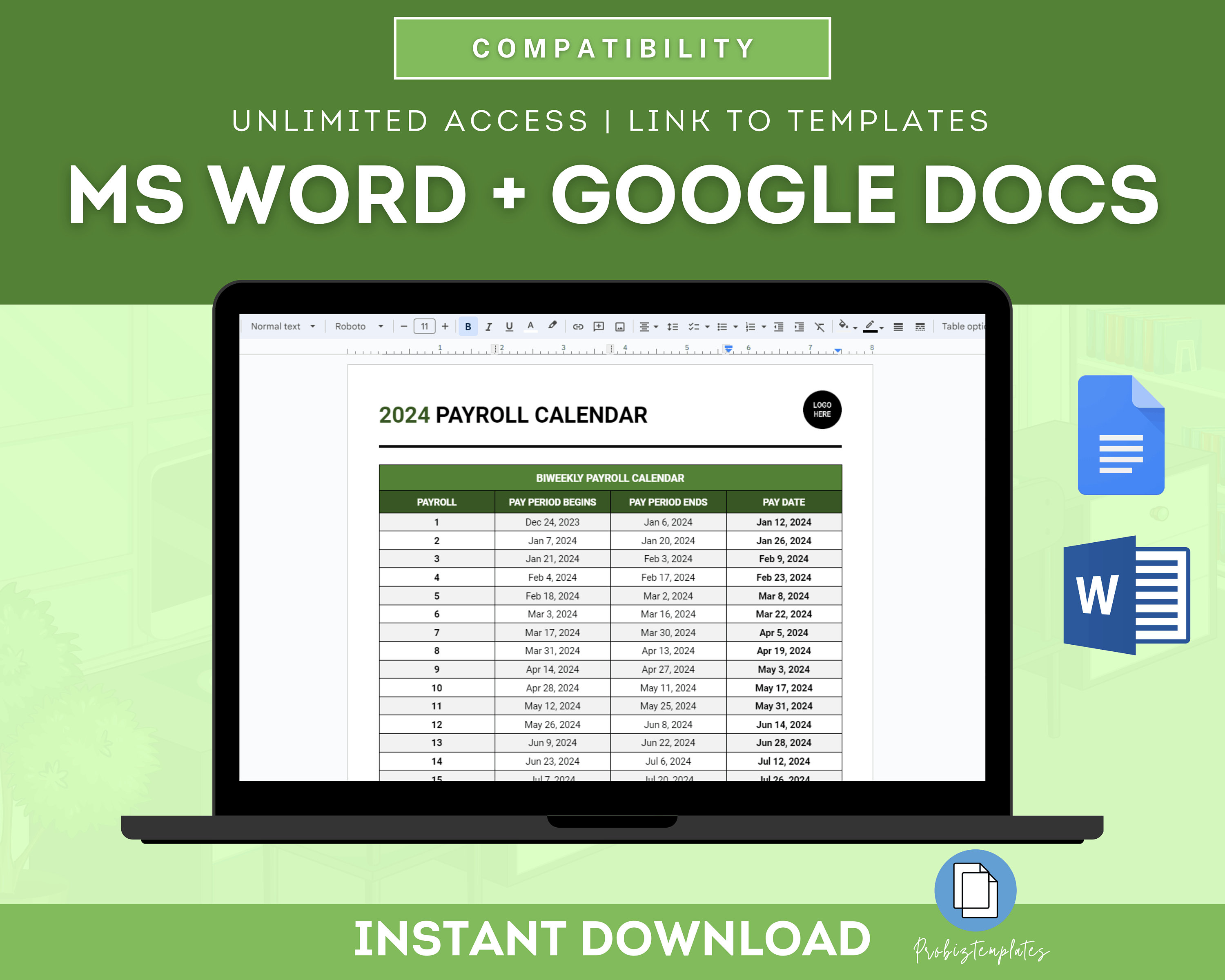 2024 Payroll Calendar, Biweekly, Weekly, Semi-monthly, Monthly Payroll ...