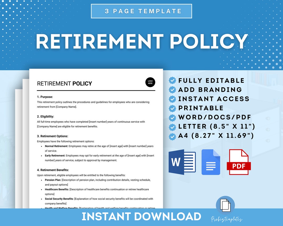 Retirement Policy Template, Employee Offboarding Templates, HR Employee ...