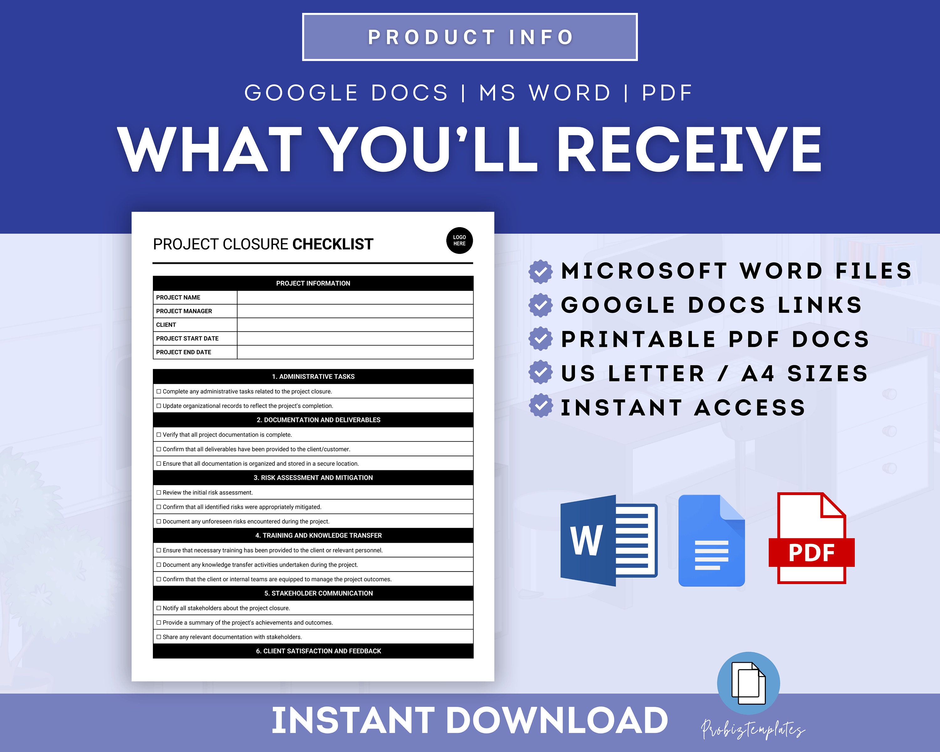 Project Closure Checklist, Project Completion Form, End-of-project ...