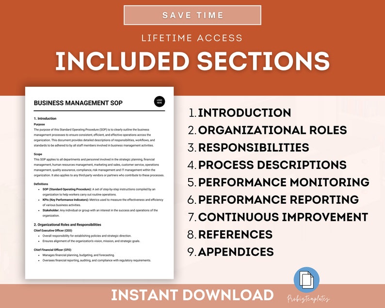 Business Management SOP Template, Standard Operating Procedure for ...