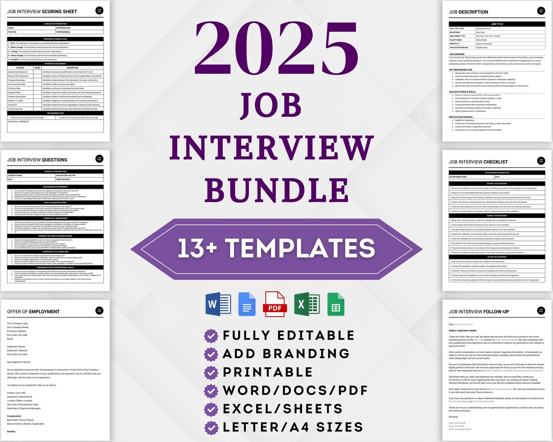 Job Interview Bundle, Employee Interview Bundle, Interviewer Bundle ...