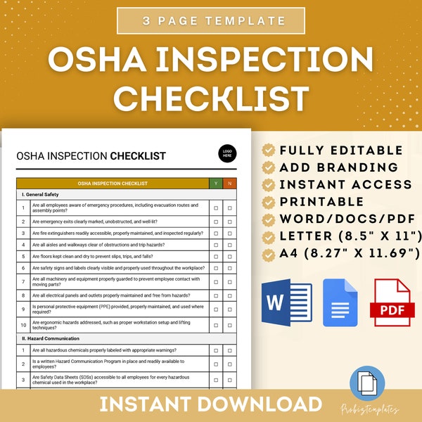 Osha Checklist - Etsy