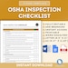 OSHA Inspection Checklist Template, Occupational Safety Evaluation Form ...