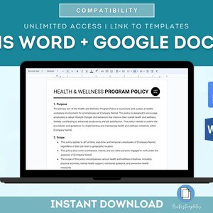 Health and Wellness Program Policy Template, Employee Wellness Policy ...