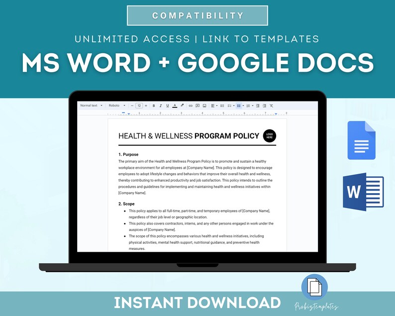 Health and Wellness Program Policy Template, Employee Wellness Policy ...