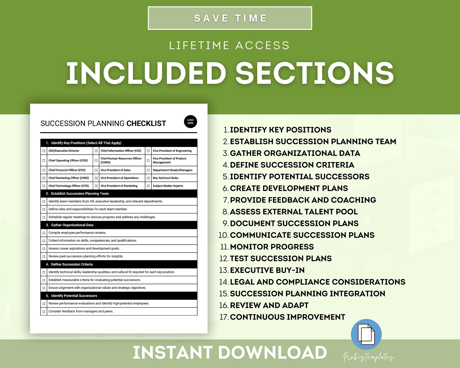 Succession Planning Checklist Template, Leadership Succession Strategy ...