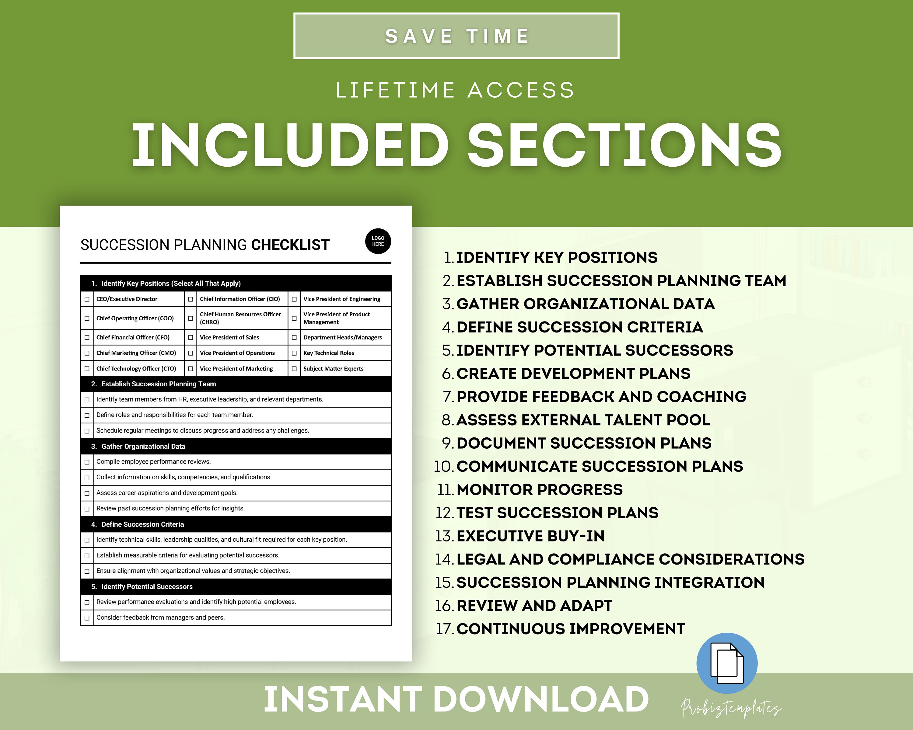 Succession Planning Checklist Template, Leadership Succession Strategy ...