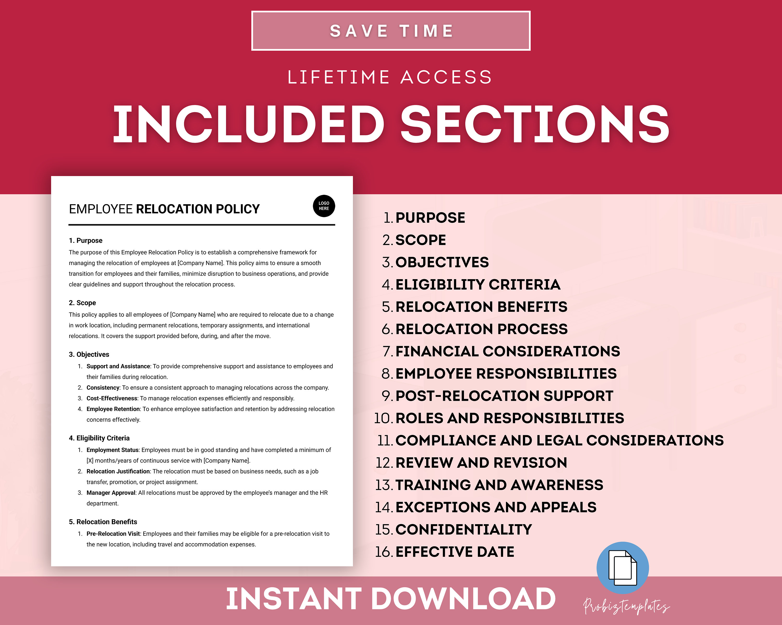 Employee Relocation Policy Template, Company Relocation Guidelines, Employee Moving Policy ...