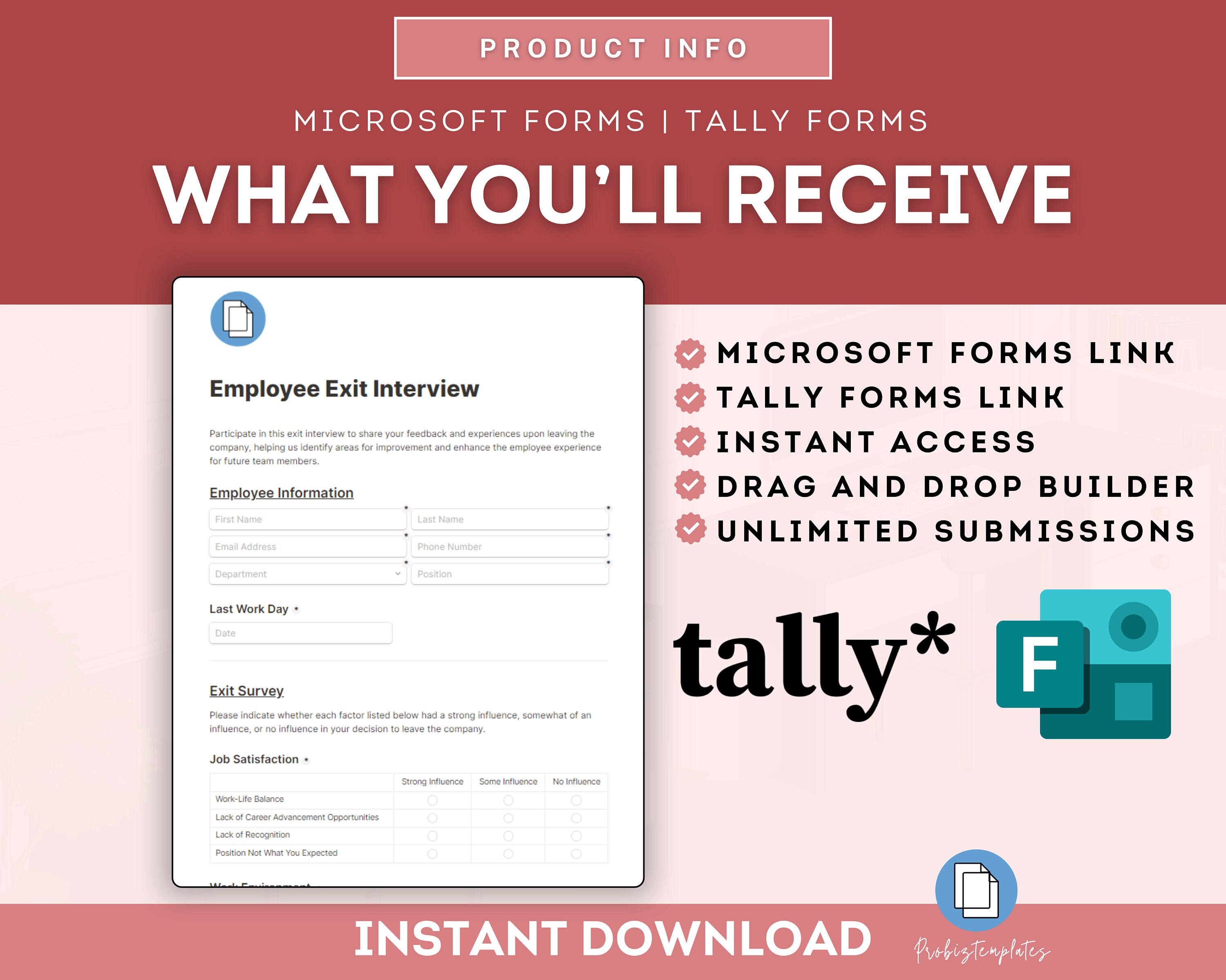 Employee Exit Interview Online Form, Departing Staff Feedback Form ...