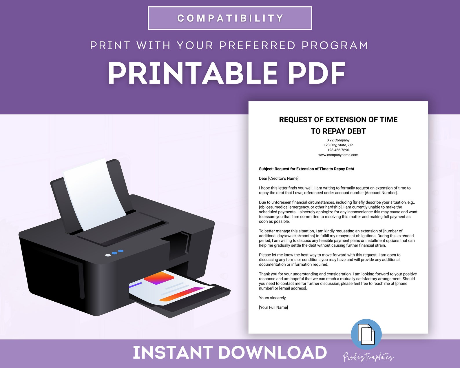 Request of Extension of Time to Repay Debt Letter, Debt Repayment ...