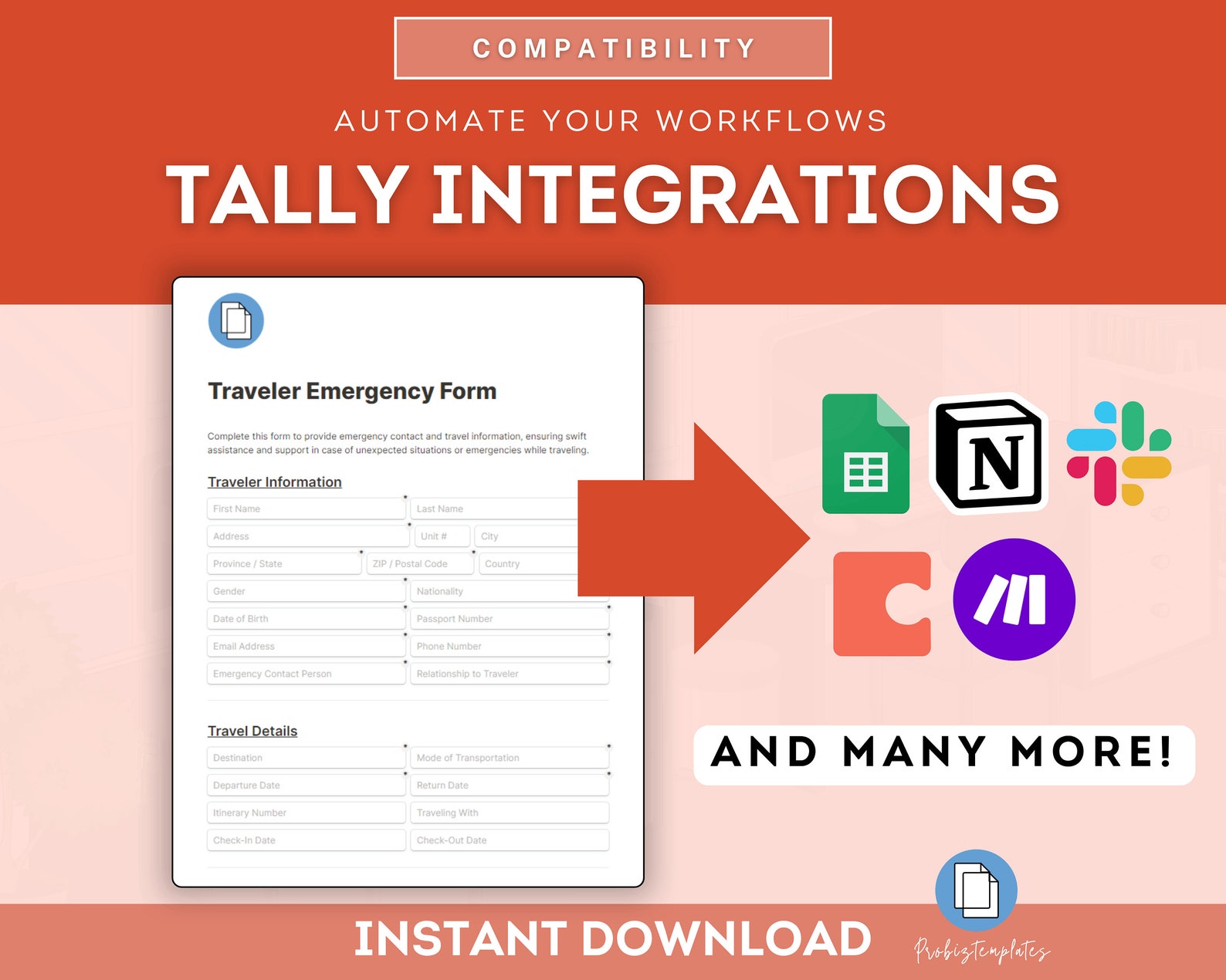 Traveler Emergency Online Form, Trip Emergency Information Sheet ...