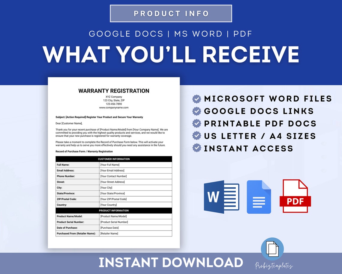 Warranty Registration Letter, Product Warranty Registration, Warranty ...