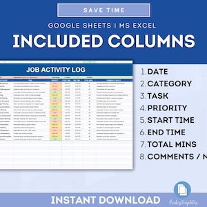 Job Activity Log Template, Work Task Tracker, Daily Work Journal ...