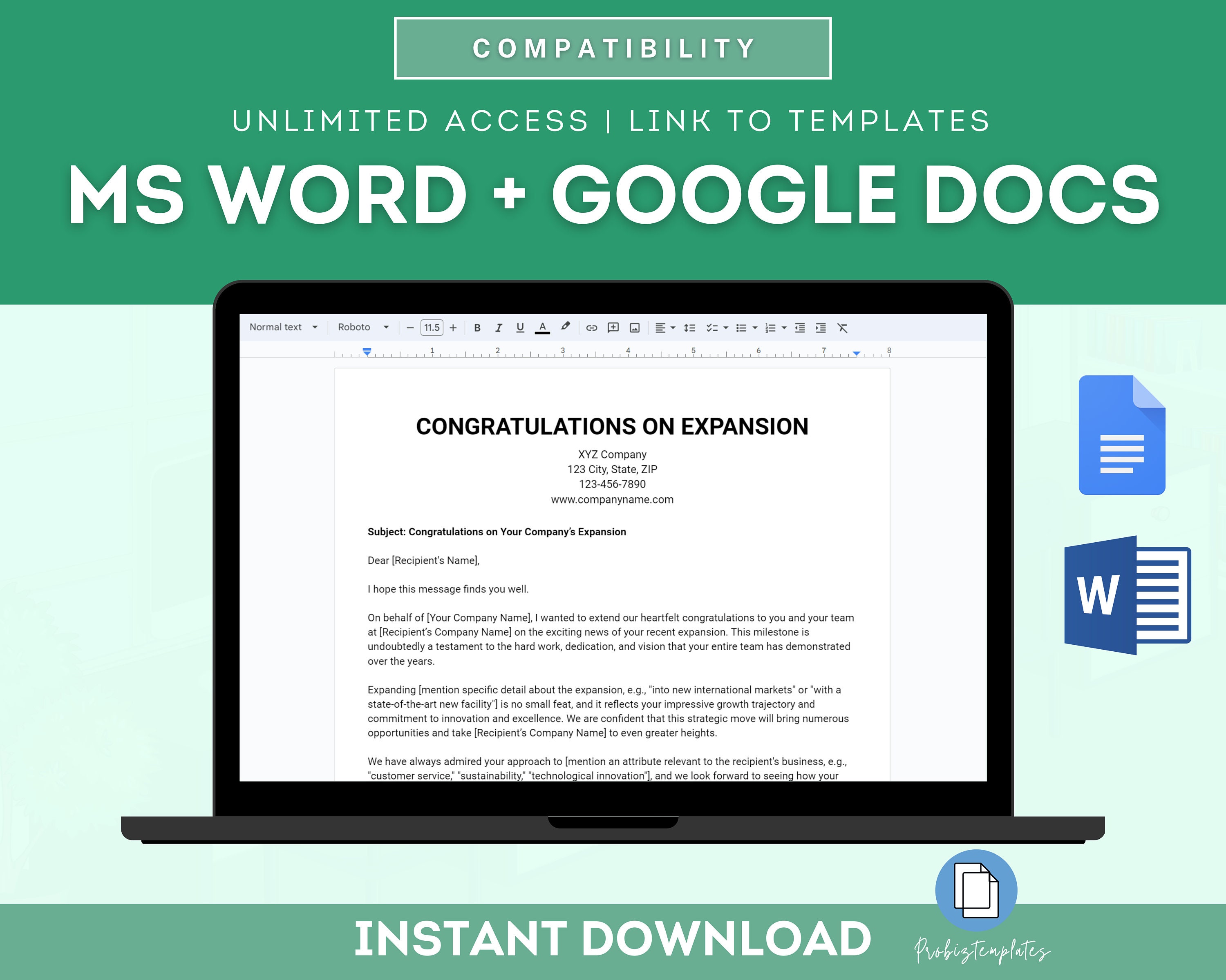 Congratulations on Expansion Letter Template, Business Growth ...