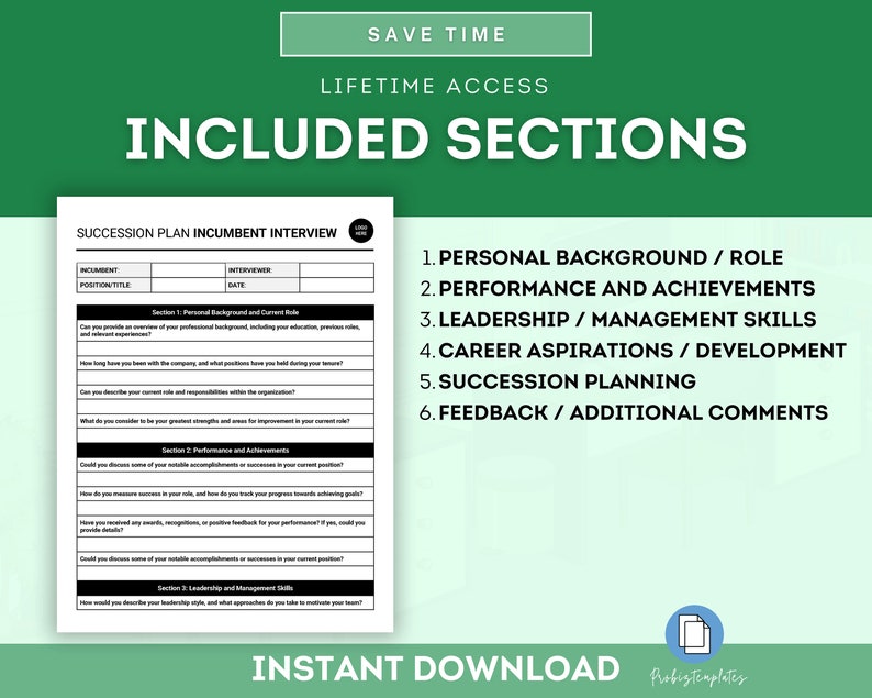 Succession Planning Incumbent Interview Form Template, Future Leader ...