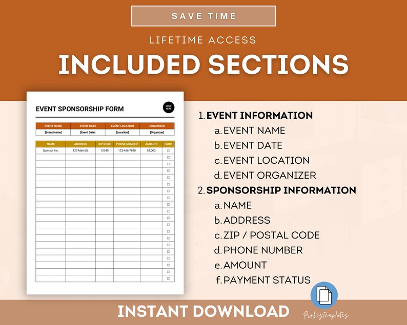 Event Sponsorship Form Template, Sponsorship Request Form, Support ...