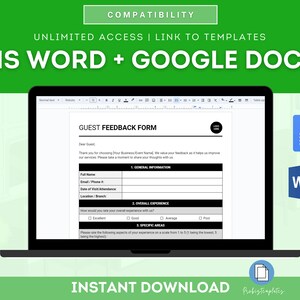 Guest Feedback Form Template, Visitor Experience Feedback Form, Guest ...