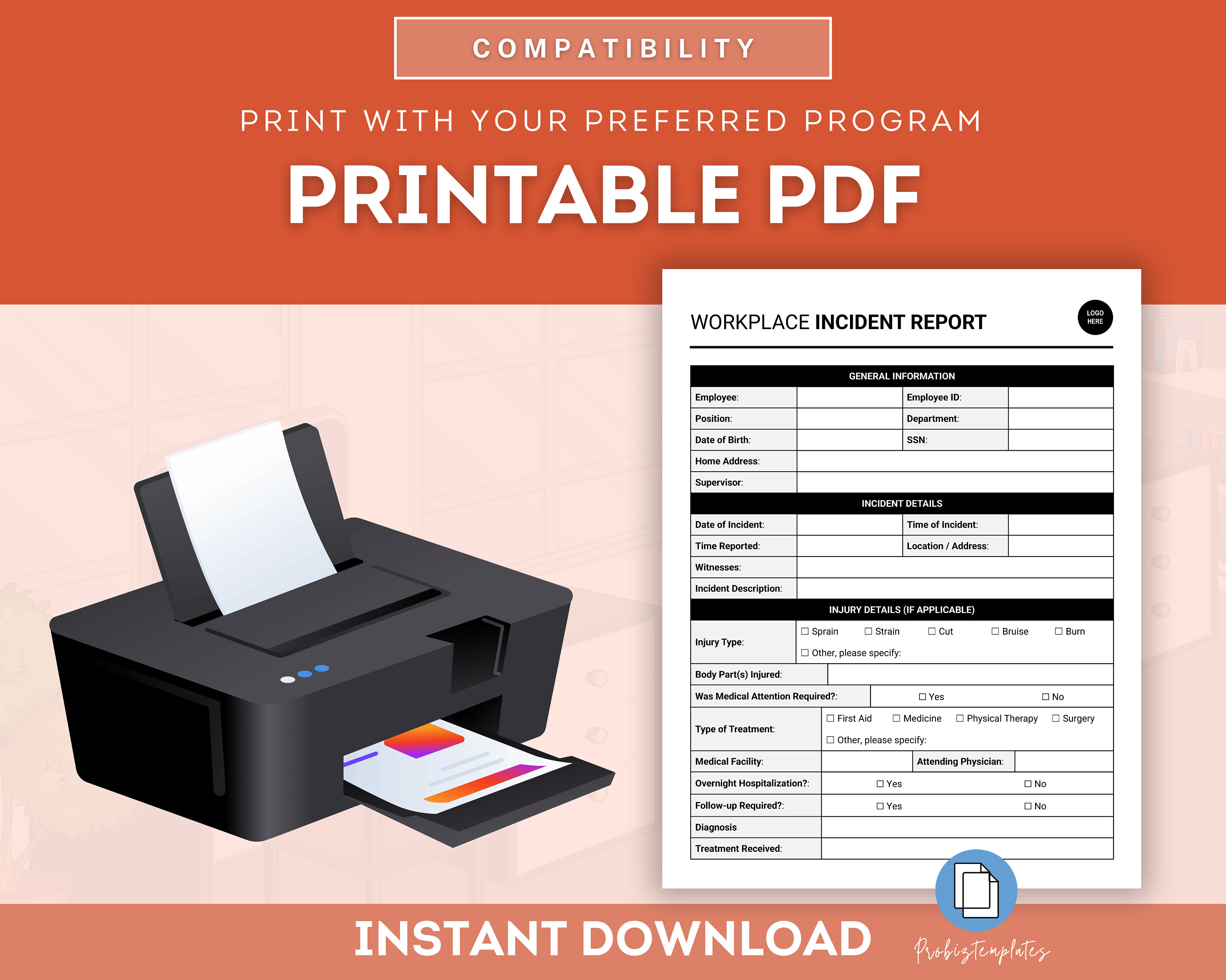 Workplace Incident Report Form Template, Workplace Accident Report Form ...