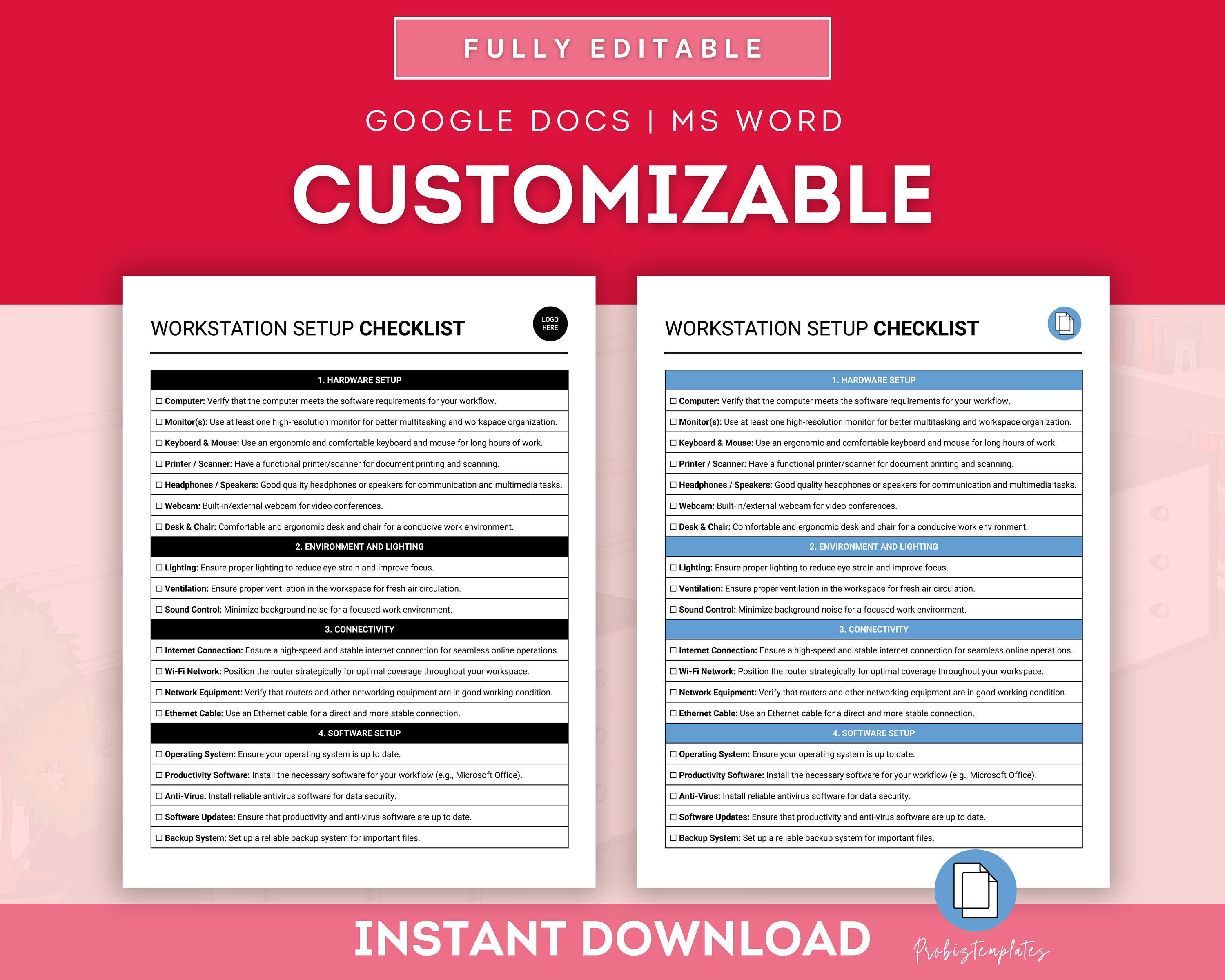 Workstation Setup Checklist, Employee Workplace Desk Setup Checklist ... Workstation Setup Checklist, Employee Workplace Desk Setup Checklist ...