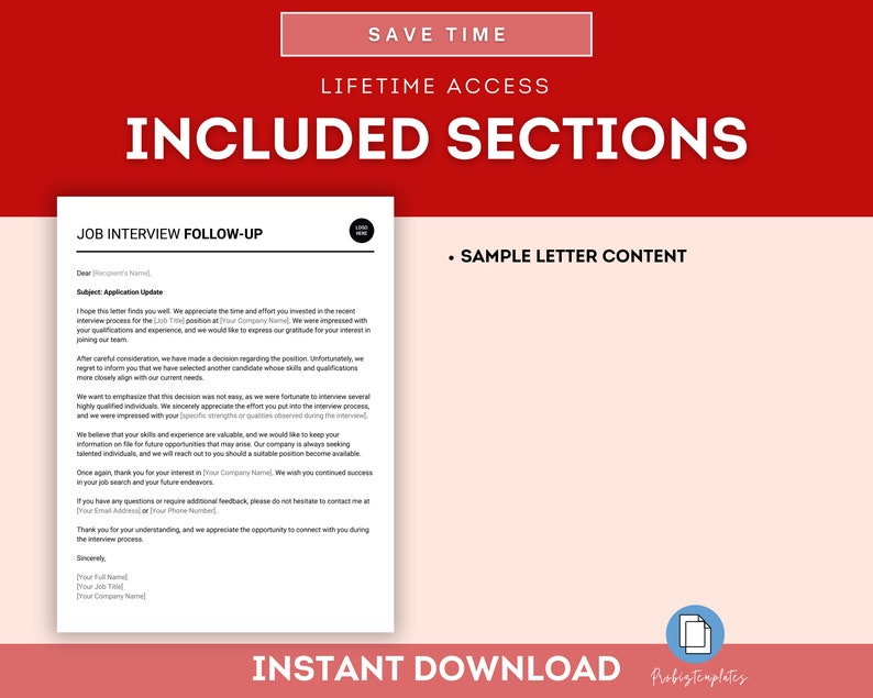 Job Interview Follow-up Letter Template, Post Job Interview Letter ...