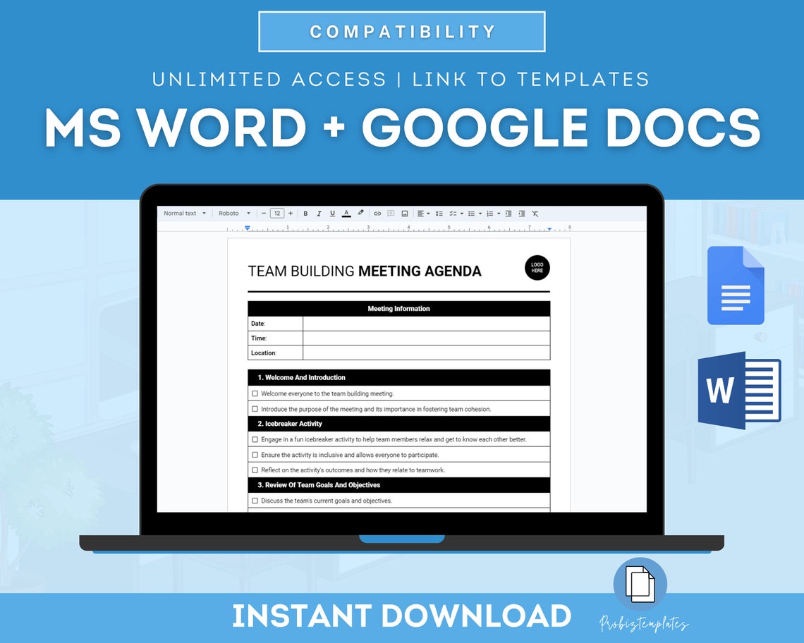 Team Building Meeting Agenda, Team Bonding Activity, Employee ...