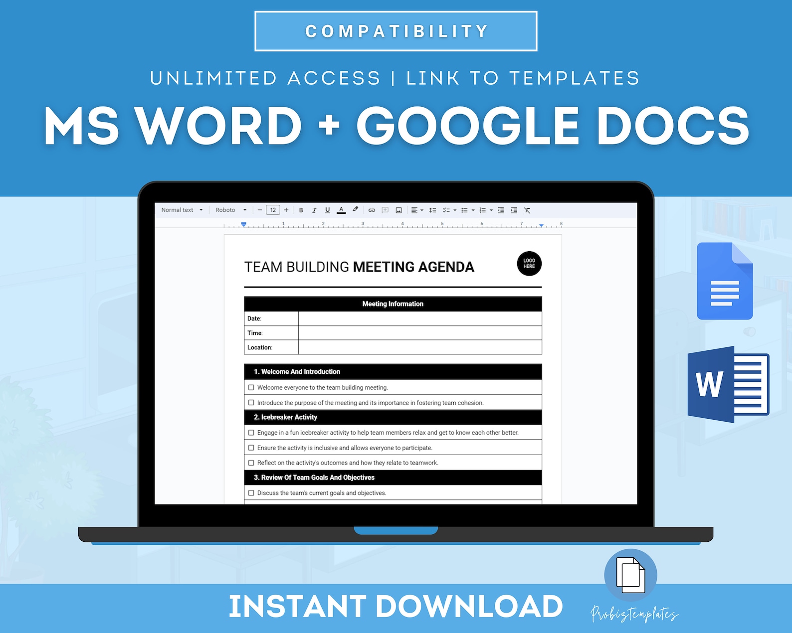 Team Building Meeting Agenda, Team Bonding Activity, Employee ...