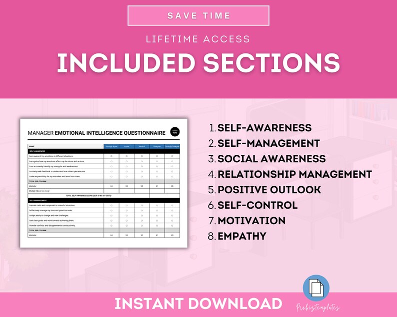 Manager Emotional Intelligence Questionnaire, Leadership Emotional ...