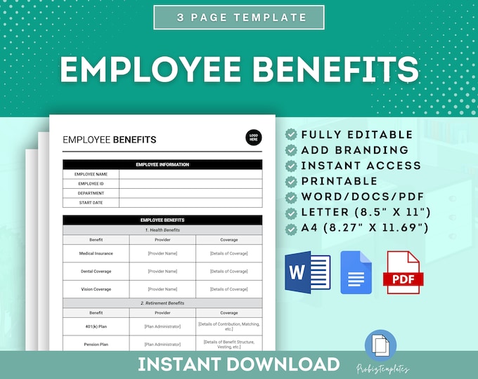 Employee Benefits Template: HR Onboarding (digital Download) - Etsy Canada