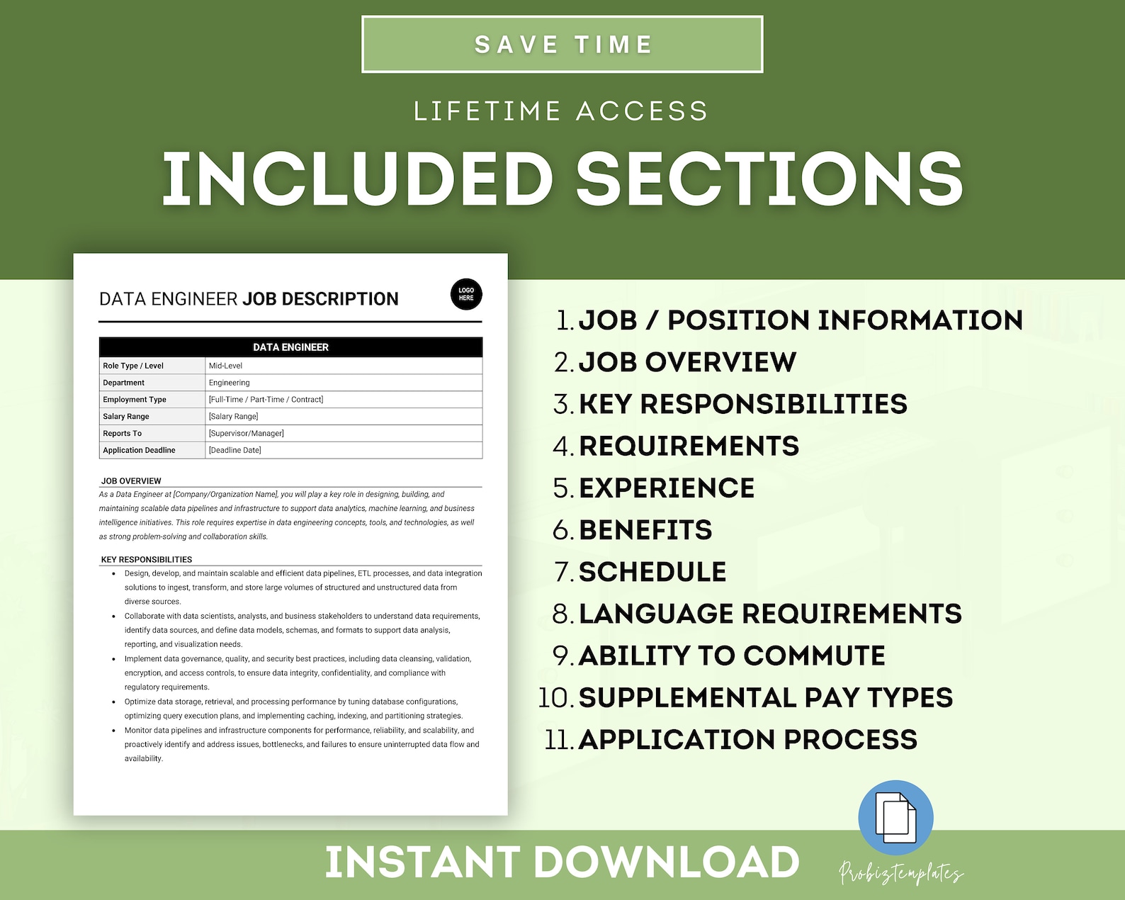 Data Engineer Job Description Template, Data Engineering ...