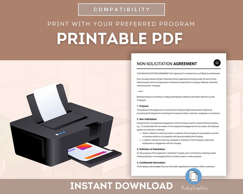 Non-solicitation Agreement Template, Employee Non-solicitation Contract ...