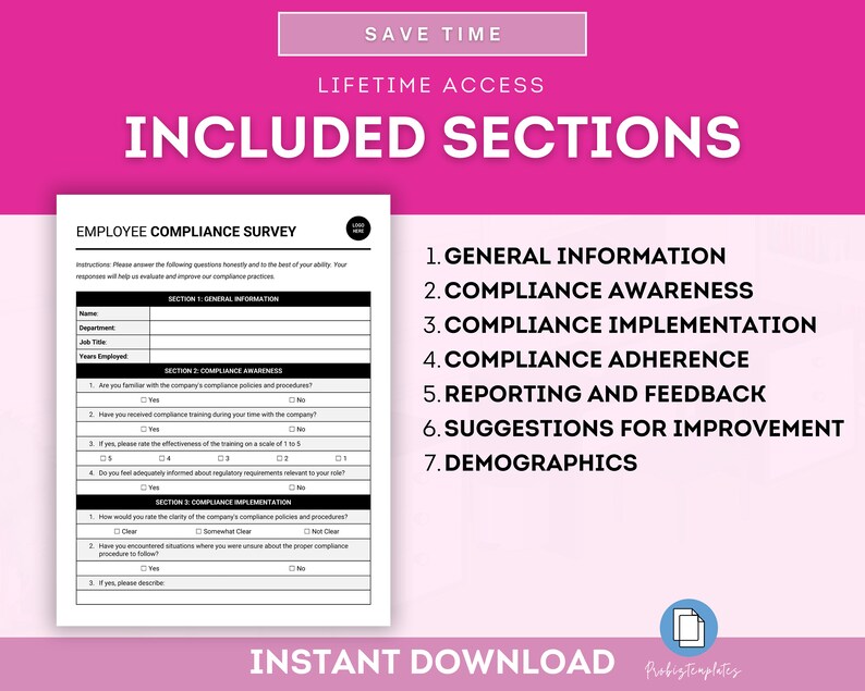 Employee Compliance Survey Template, Employee Policy Compliance Survey ...
