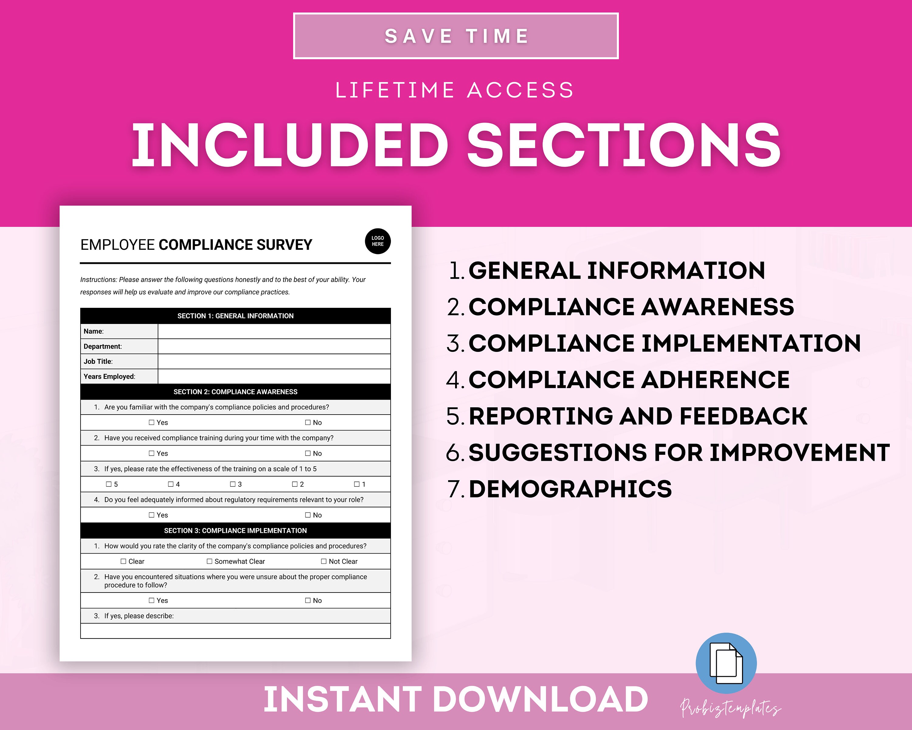 Employee Compliance Survey Template, Employee Policy Compliance Survey ...